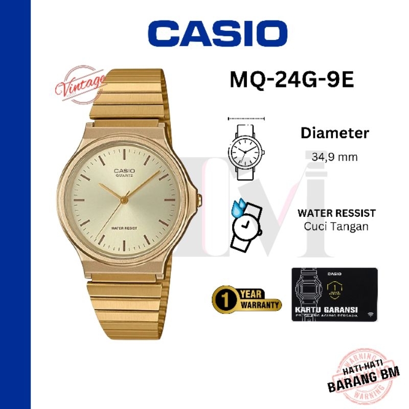 Jual CASIO MQ-24G-9E Jam Tangan Wanita Original Analog Rantai Classic ...