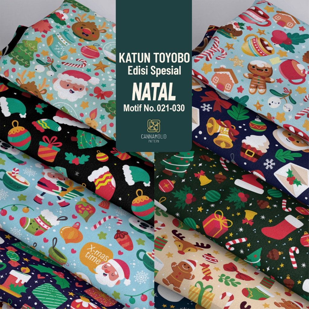 Jual Kain Katun Toyobo Motif CHRISTMAS | Lebar 145cm | NATAL 21-30 ...