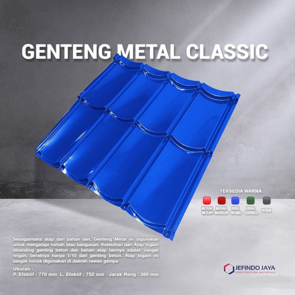 Jual GENTENG METAL TYPE CLASSIC - GENTENG METAL 2 SUSUN | Shopee Indonesia