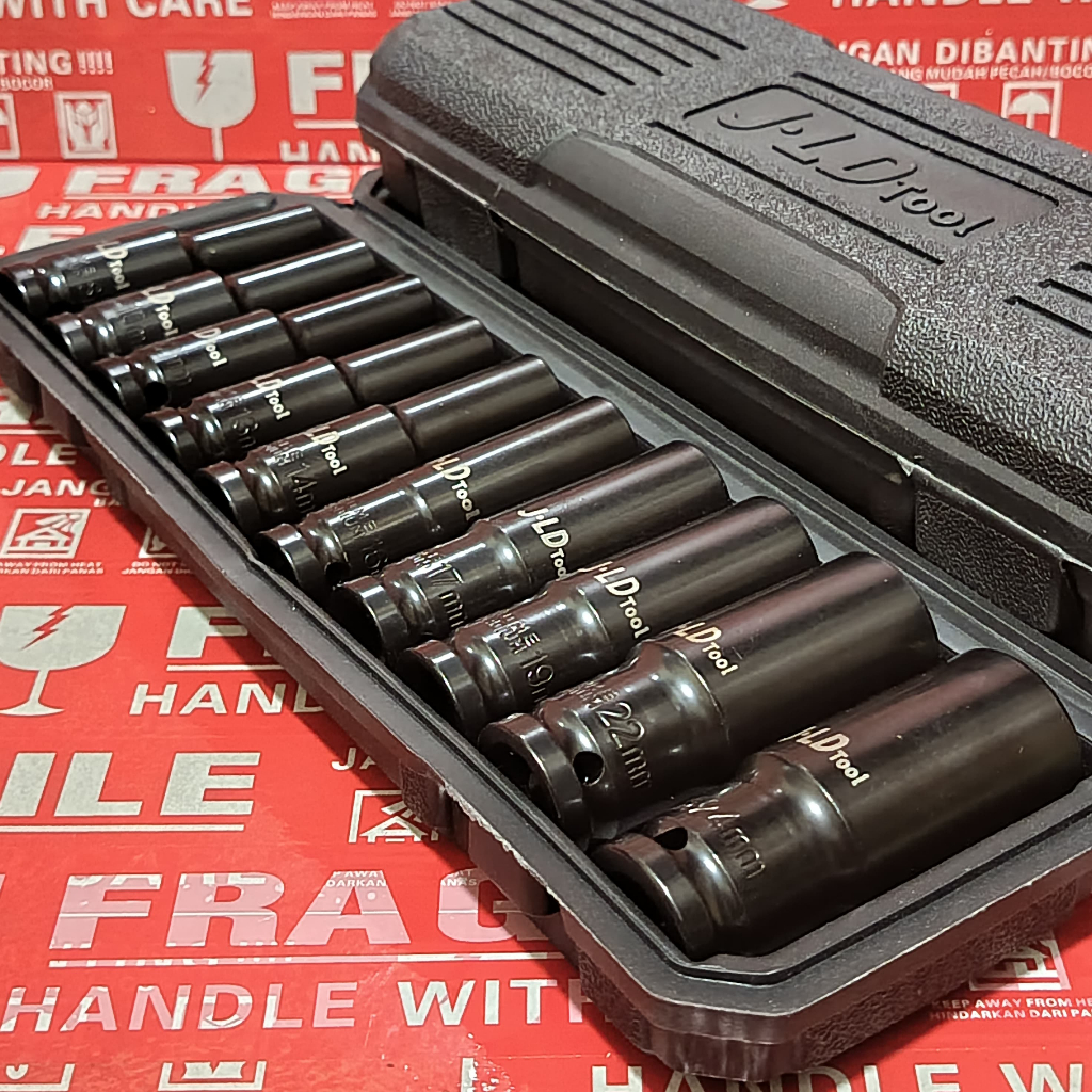 Jual JLD Kunci Sok 10Pcs Mata Socket 1/2‘’ 8-24mm Impact Kunci Socket Ready Shock Impact Tekiro ...