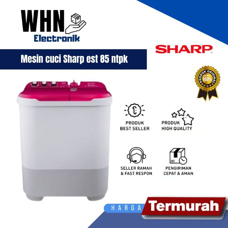 Jual mesin cuci Sharp est 85 ntpk | Shopee Indonesia
