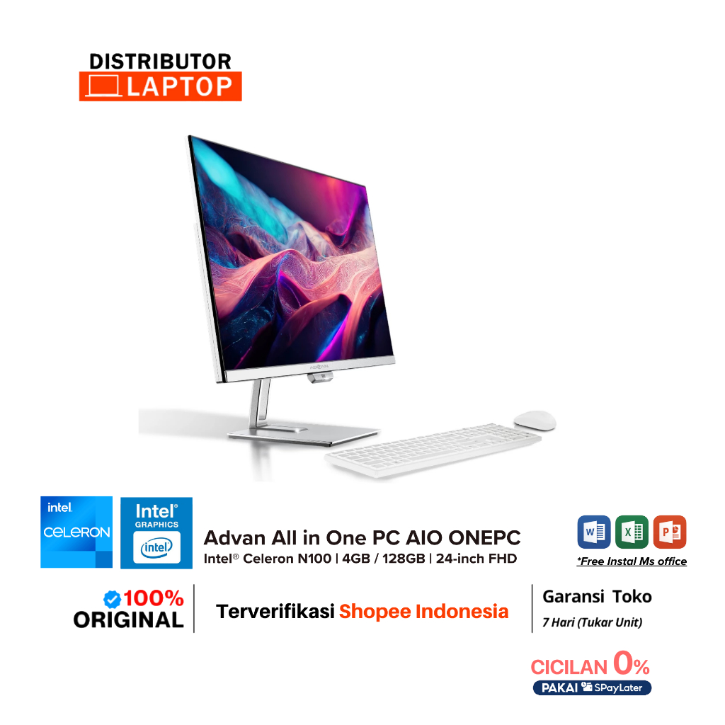 Jual Advan OnePC All In One PC AIO Intel N100 4GB/128GB / 24 inch FHD 99% SRGB / Windows 11 ...