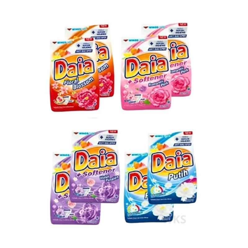 Jual daia + softener detergen bubuk 800g violet passion romantik pink ...