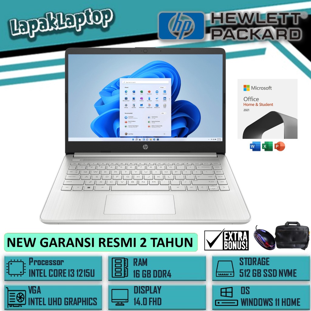 Jual Promo Laptop Murah HP 14 Intel Core I3 1215U Ram 16GB 512GB SSD 14 ...