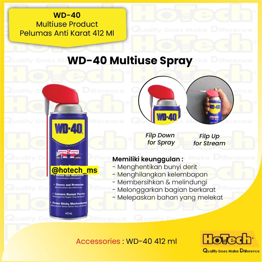 Jual WD40 Pelumas Anti Karat 412ml 2 WAY | WD40 Multi Use Spray Lubricant 412 ML | WD40 ...