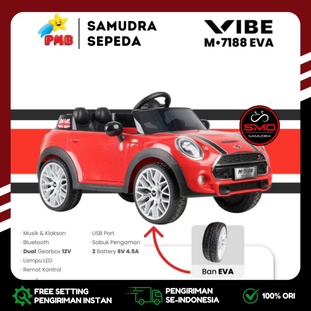 Jual Mobil Aki Mainan Anak Remote PMB 7188 Eva Mini Cooper Mortein Dual ...