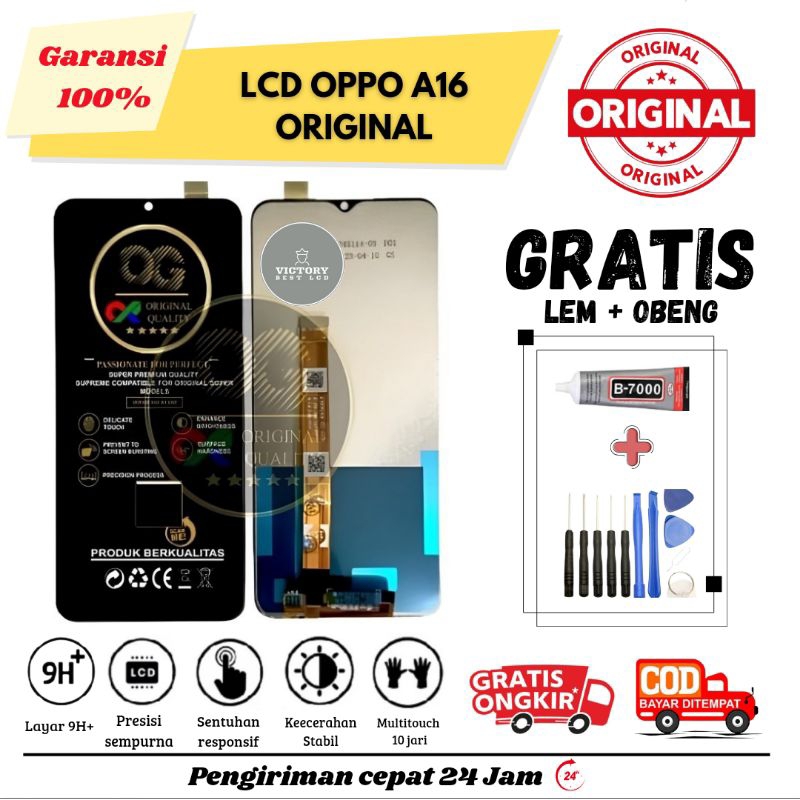 Jual Lcd OPPO A16 OG SUPER Original Touchscreen GRATIS lem + Obeng ...