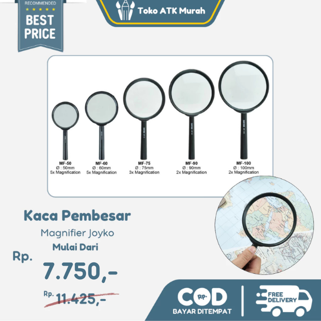 Jual Magnifier Joyko MF 50 / 60 / 75 / 90 / 100 - Kaca Pembesar / Magnifying Glass | Shopee ...