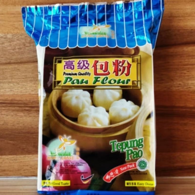 Jual tepung pao happy grass / tepung bakpao/ pau flour 1,3kg | Shopee ...