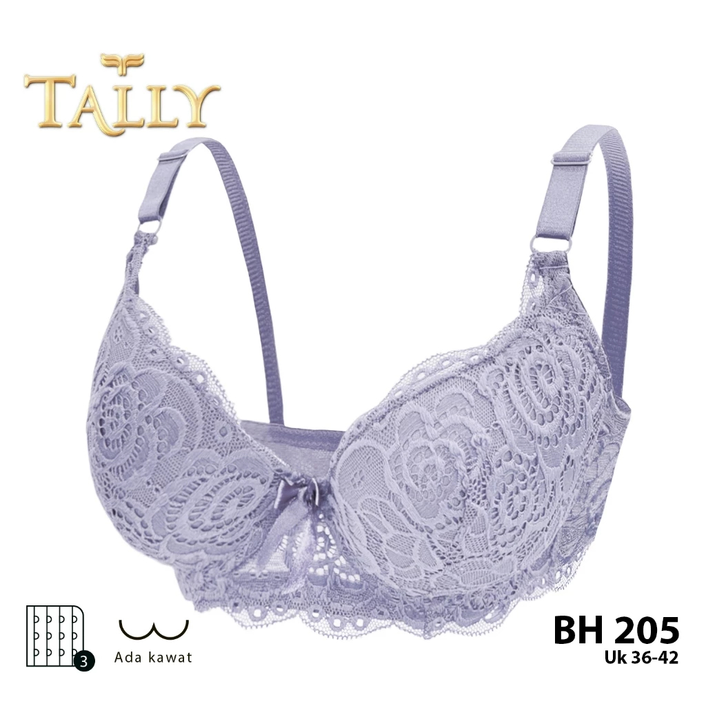 Jual Bh Bra Tally 205 Cup C (36-42) Kait 3 Brokat Bra Busa Tipis Kawat ...