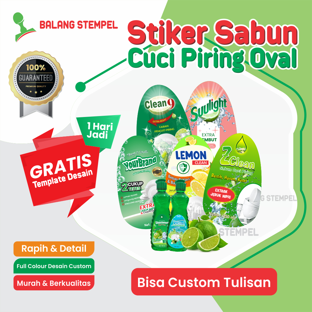 Jual Stiker Sabun Cuci Piring Label Kemasan Pembersih Alat Dapur Bentuk ...