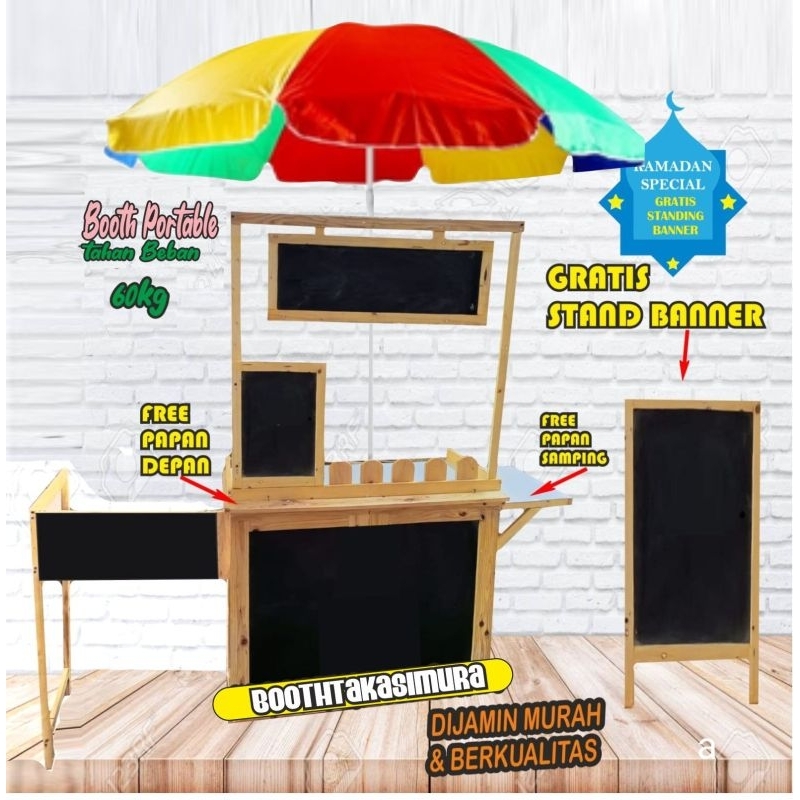 Jual Booth portable/booth portable lipat/booth portable kayu/event desk ...