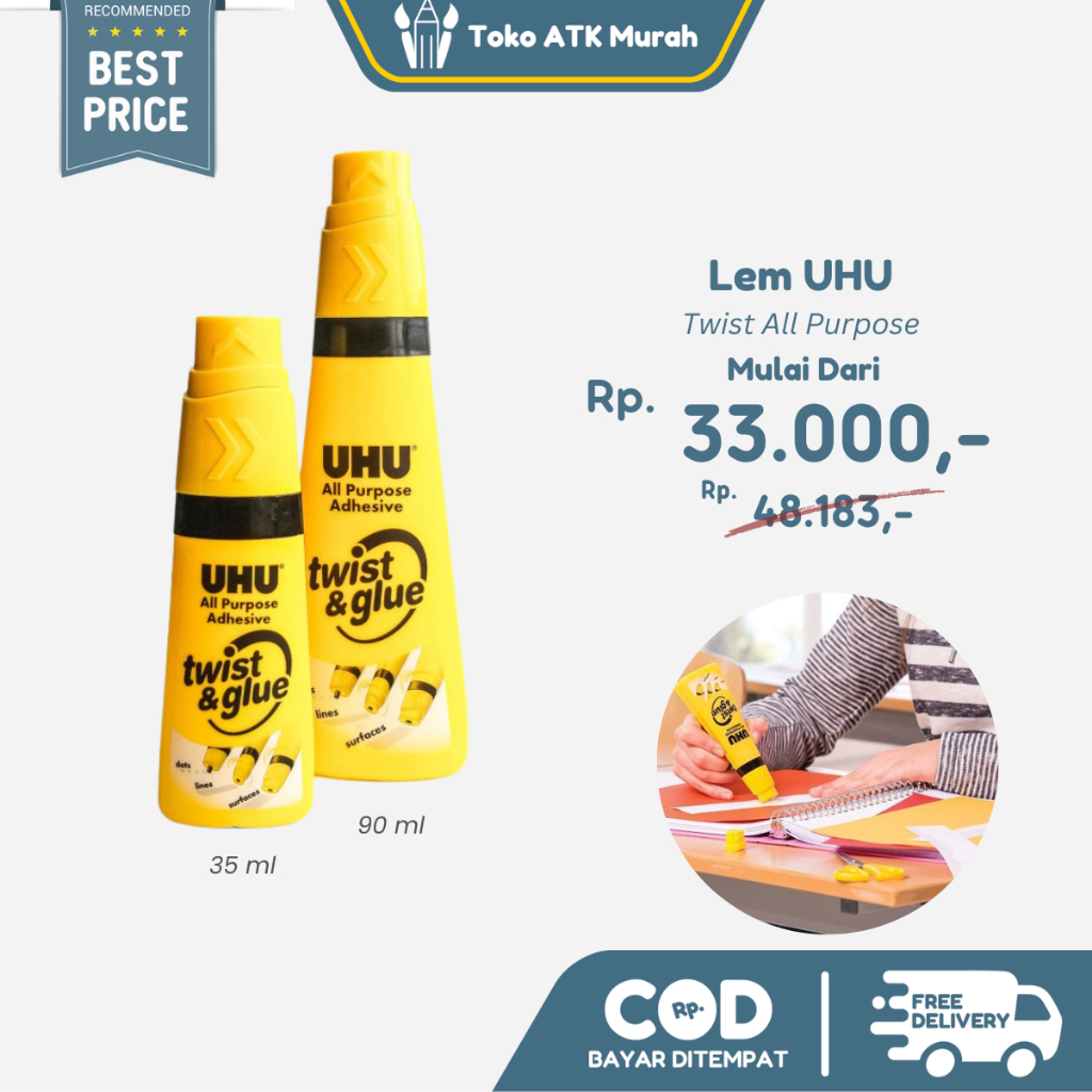 Jual Lem Uhu All Purpose Twist & Glue 35ml / 90ml Lem Serba Guna | Shopee Indonesia
