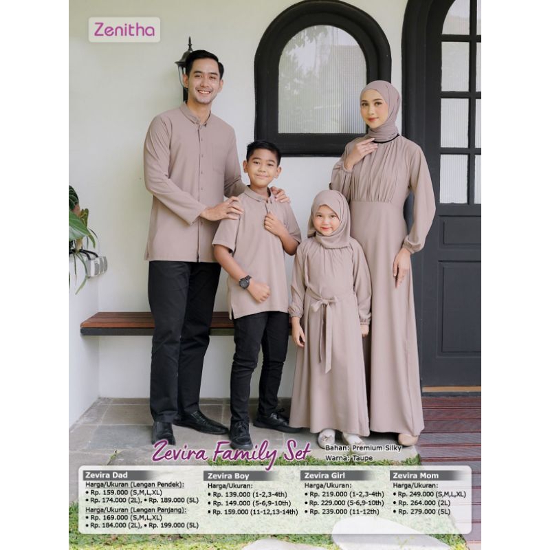Jual SARIMBIT 2025 ZENITHA ZEVIRA FAMILY SET TAUPE SET PAKAIAN KELUARGA ...