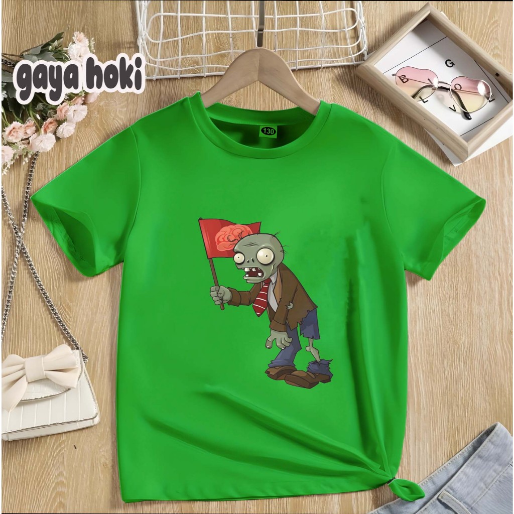 Jual Baju Kaos Anak Gambar Plants. vs zombie Karakter Zombie Bahan ...