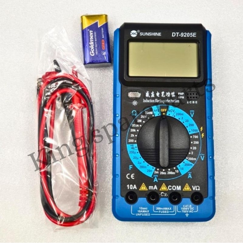 Jual TOOLS MULTITESTER MULTIMETER AVOMETER DIGITAL SUNSHINE DT-9205E ...