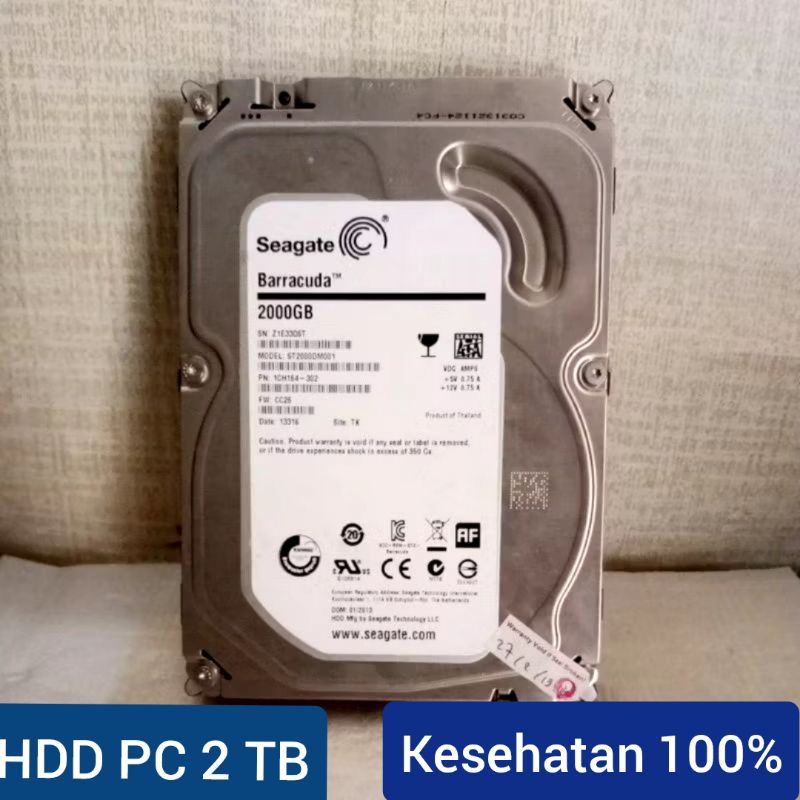 Jual HDD Harddisk PC 2 TB - HDD Komputer 2 TB 100% | Shopee Indonesia