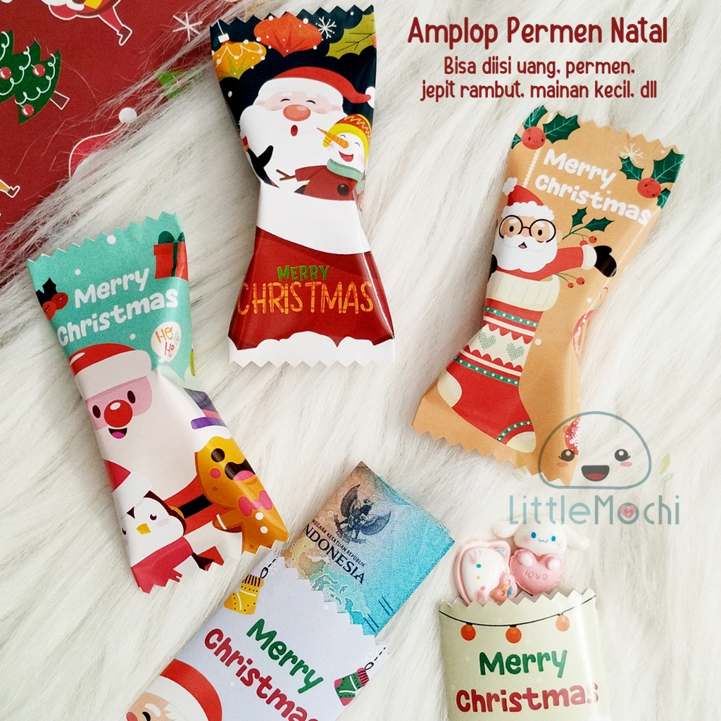Jual Amplop Natal bentuk Permen / Christmas Angpao / Amplop souvenir ...