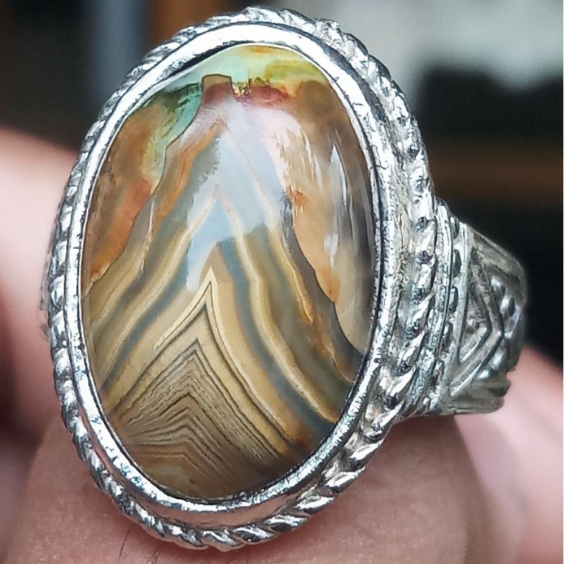 Jual Batu Akik Sulaiman Motif Pamor Junder Merapi Tegas Berkarakter ...