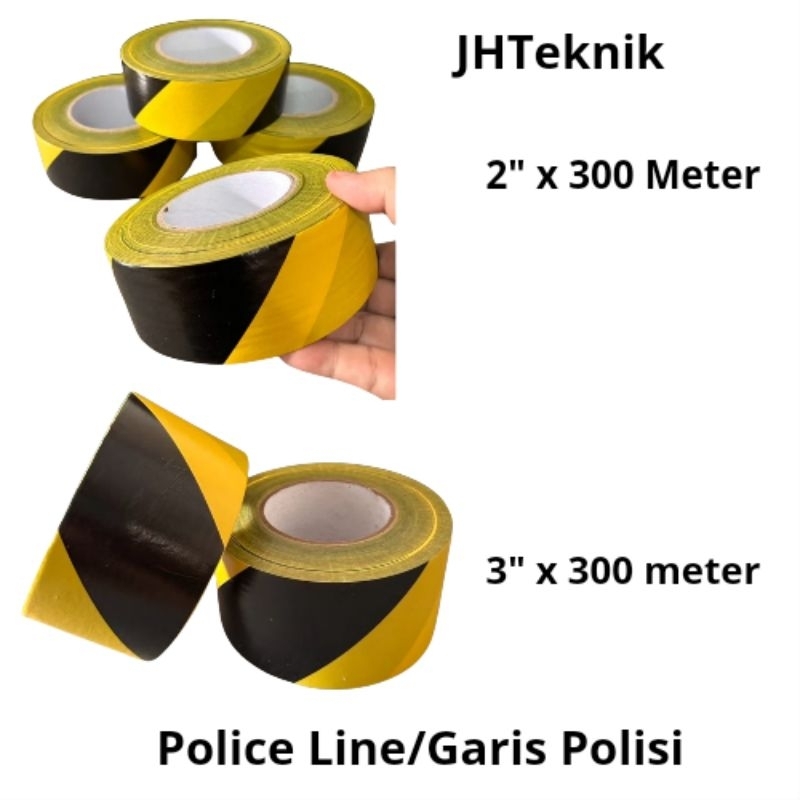 Jual JHTeknik Police Line /Garis Polisi Warna Kuning Hitam 2 inch x 300 ...