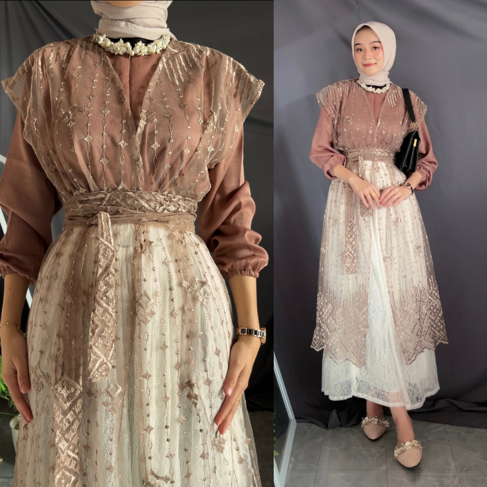 Jual Vivi Long Vest Outer Full Brukat Etnik Sapto Cardigan Outerwear ...