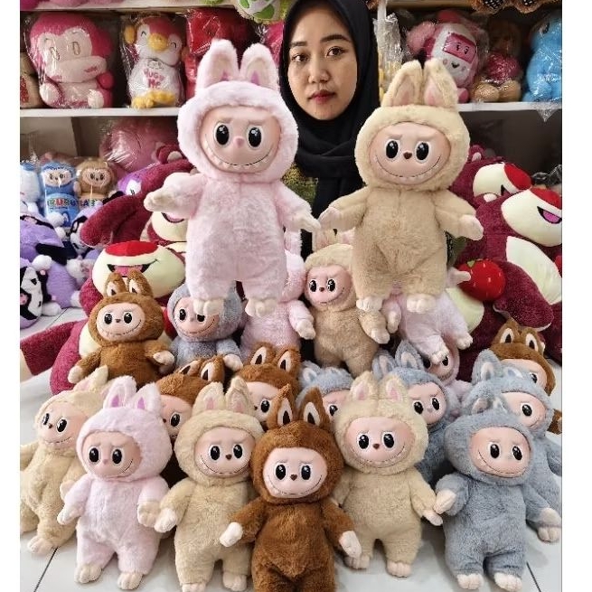 Jual BONEKA LABUBU MUKA KARET THE MONSTER KWALITAS IMPORT MUKA KARET UK ...