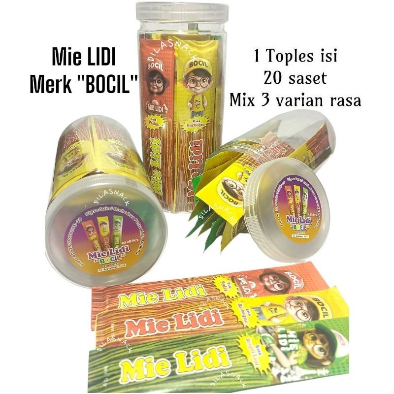 Jual mie lidi merk Bocil 1toples isi 20 saset mi lidi paling murah mie ...