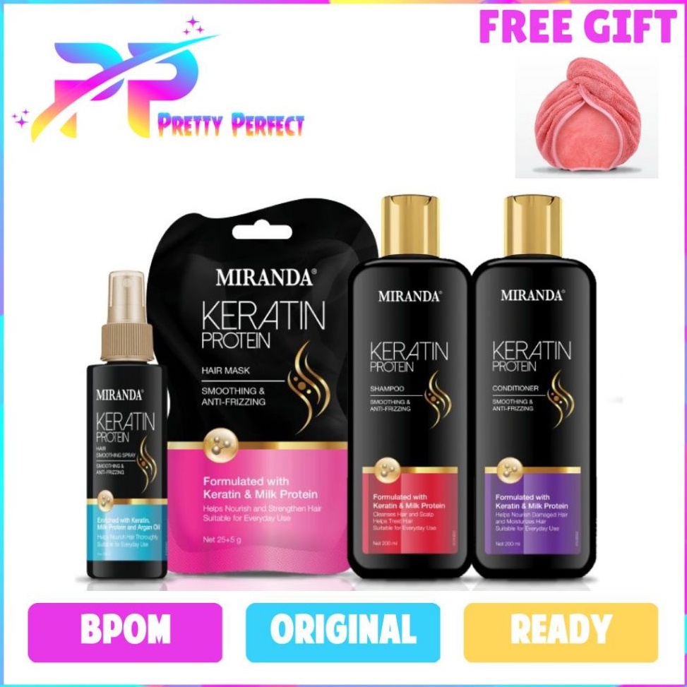 Jual Paket Baru Miranda Keratin Protein Paket 4in1 Shampoo Conditioner ...