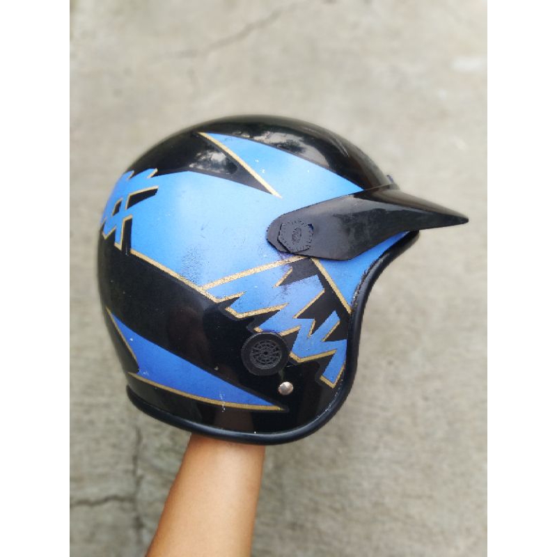 Jual HELM JADUL YAMAHA RX KING ORIGINAL HITAM BIRU + ADMIN SHOPEE ...