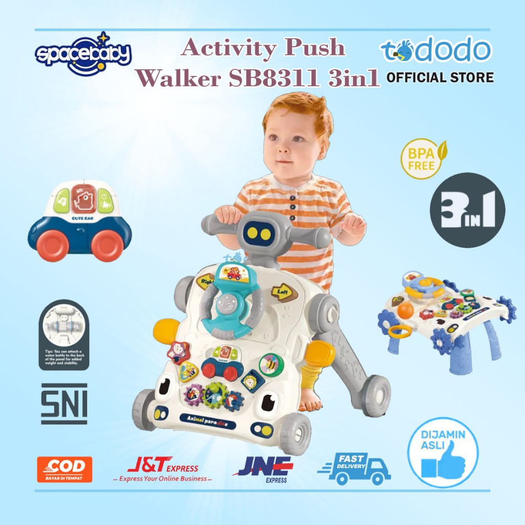 Jual Alat Belajar Jalan Anak Bayi Balita Spacebaby Activity Push Walker ...