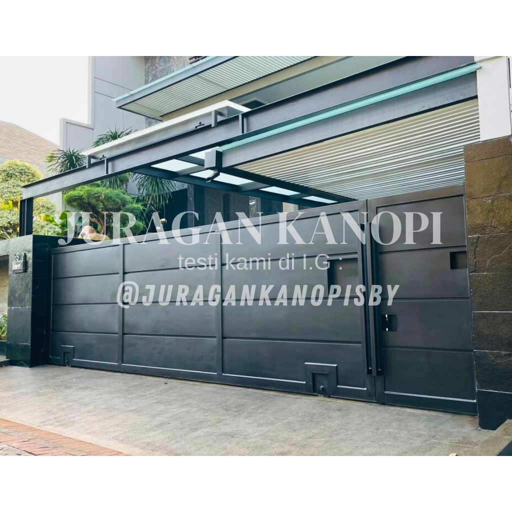Jual pagar sliding / pagar buka tutup otomatis modern minimalis 2024 ...