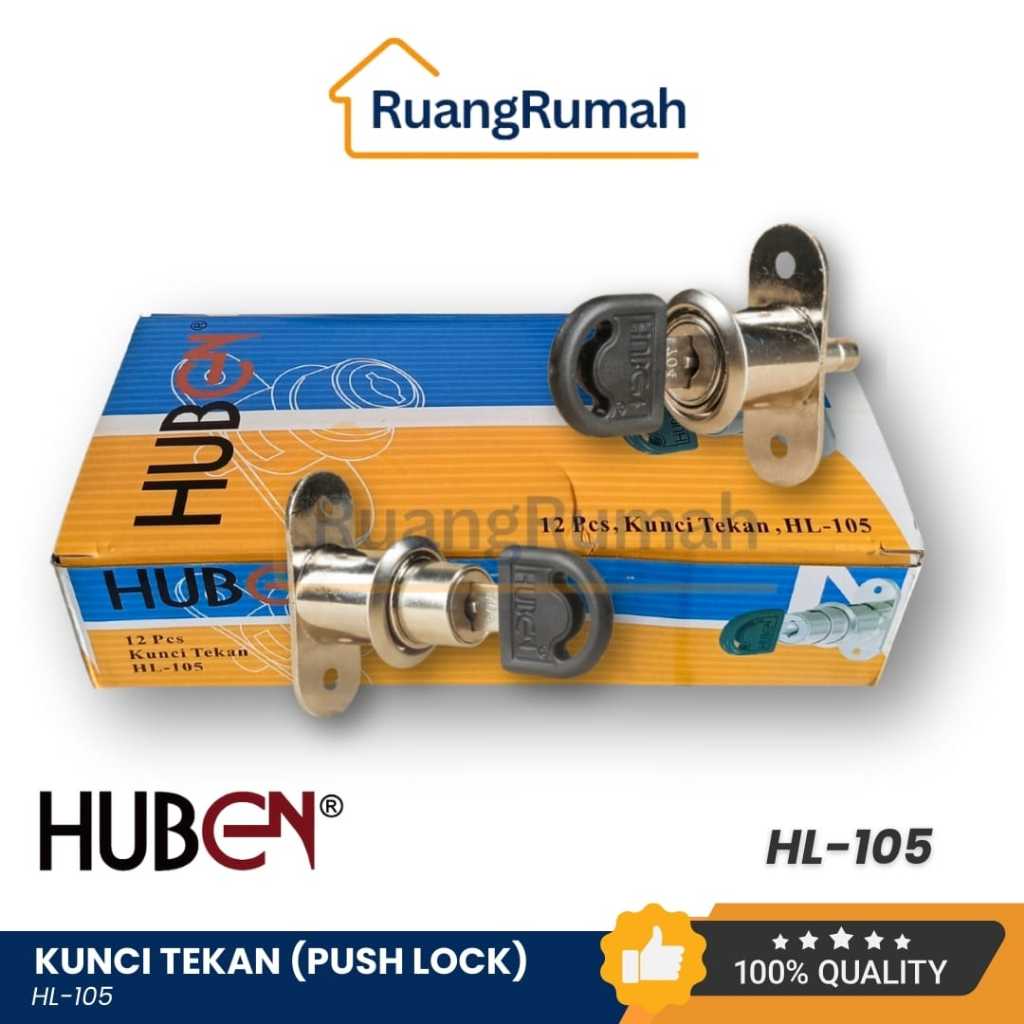 Jual Kunci Laci Lemari Etalase Meja Push Lock 19mm HUBEN HL-105 ...