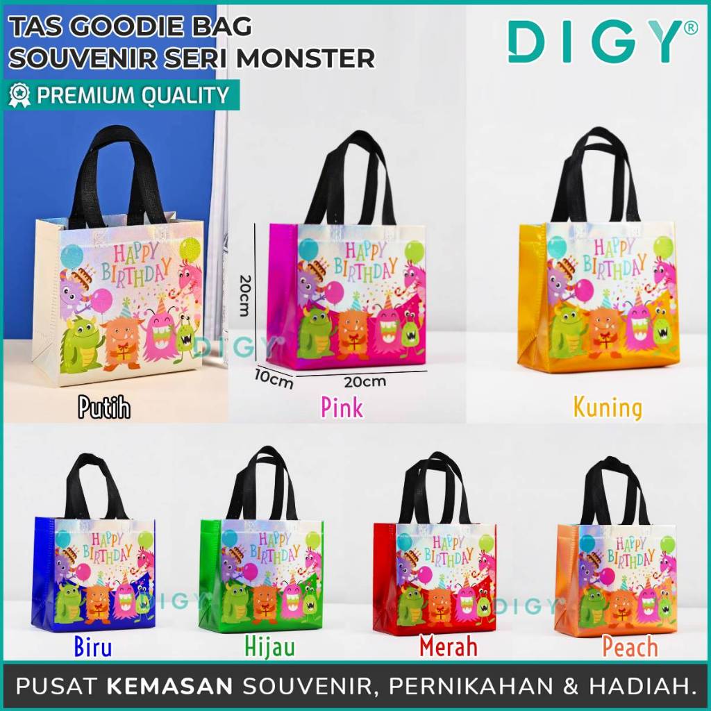 Jual Tas Goodie Bag Seri Monster / Tas Souvenir Ultah Anak / Tas ...