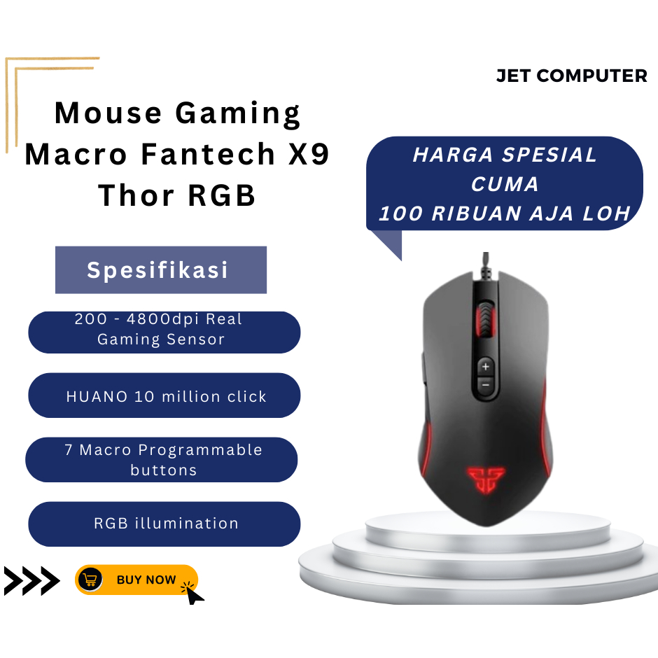 Jual Fantech X9 Thor Gaming Mouse Standart Macro | Shopee Indonesia