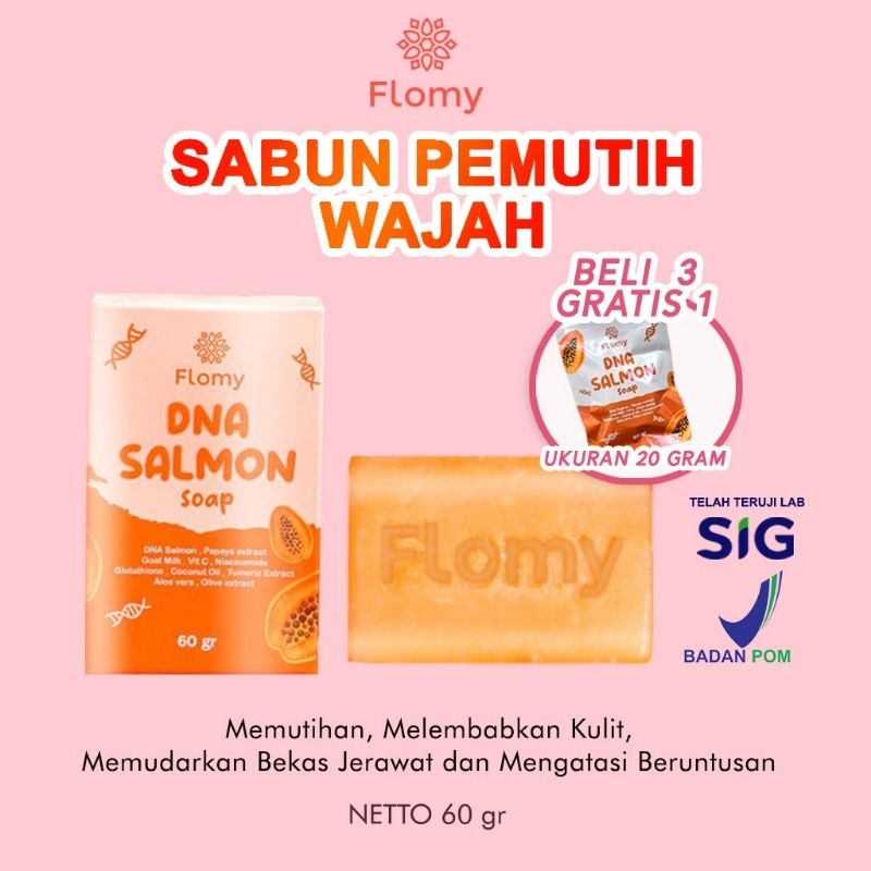 Jual Flomy DNA Salmon Bar Soap | Sabun Pemutih Wajah | Sabun Pemutih ...