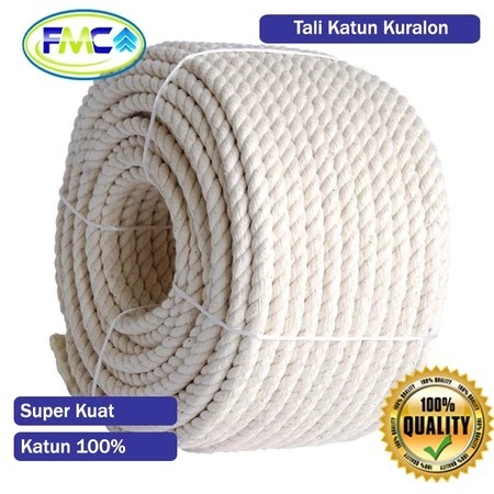 Jual Tali Tambang Katun 6mm-12mm Warna Putih Kuralon Rope Guralon Bahan ...