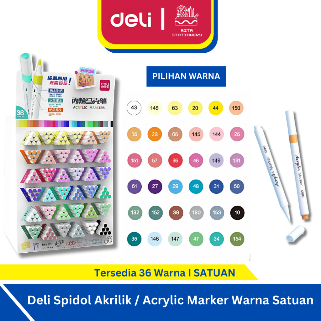 Jual Deli Spidol Akrilik Warna / Acrylic Marker Colour - Satuan ...