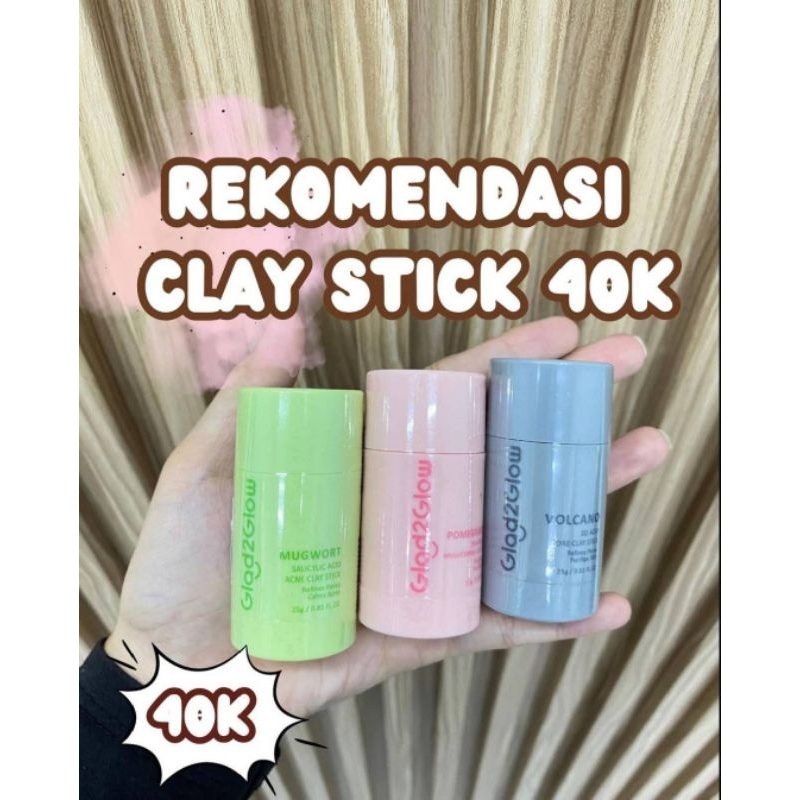 Jual GLAD2GLOW REAL MUGWORT SALICYLIC ACID ACNE CONTROL CLAY MASK STICK | Shopee Indonesia