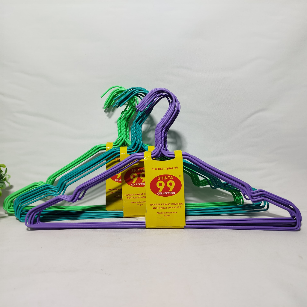 Jual 1 PACK ISI 10 PCS HANGER KAWAT WARNA GANTUNGAN BAJU STAINLESS ...