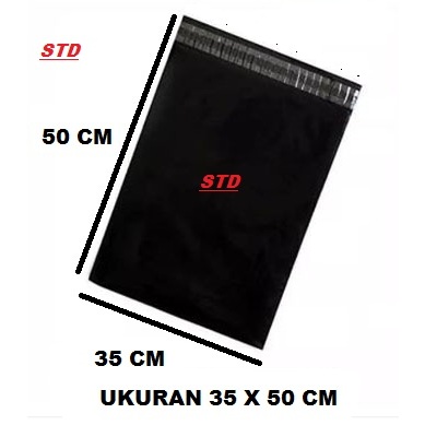 Jual PLASTIK PACKING HITAM GLOSY UKURAN 35 X 50 ISI 50 LEMBAR KUAT DAN ...