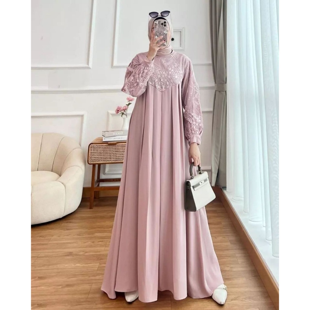 Jual gamis pesta mewah elegan model terbaru dress kondangan gamis ...