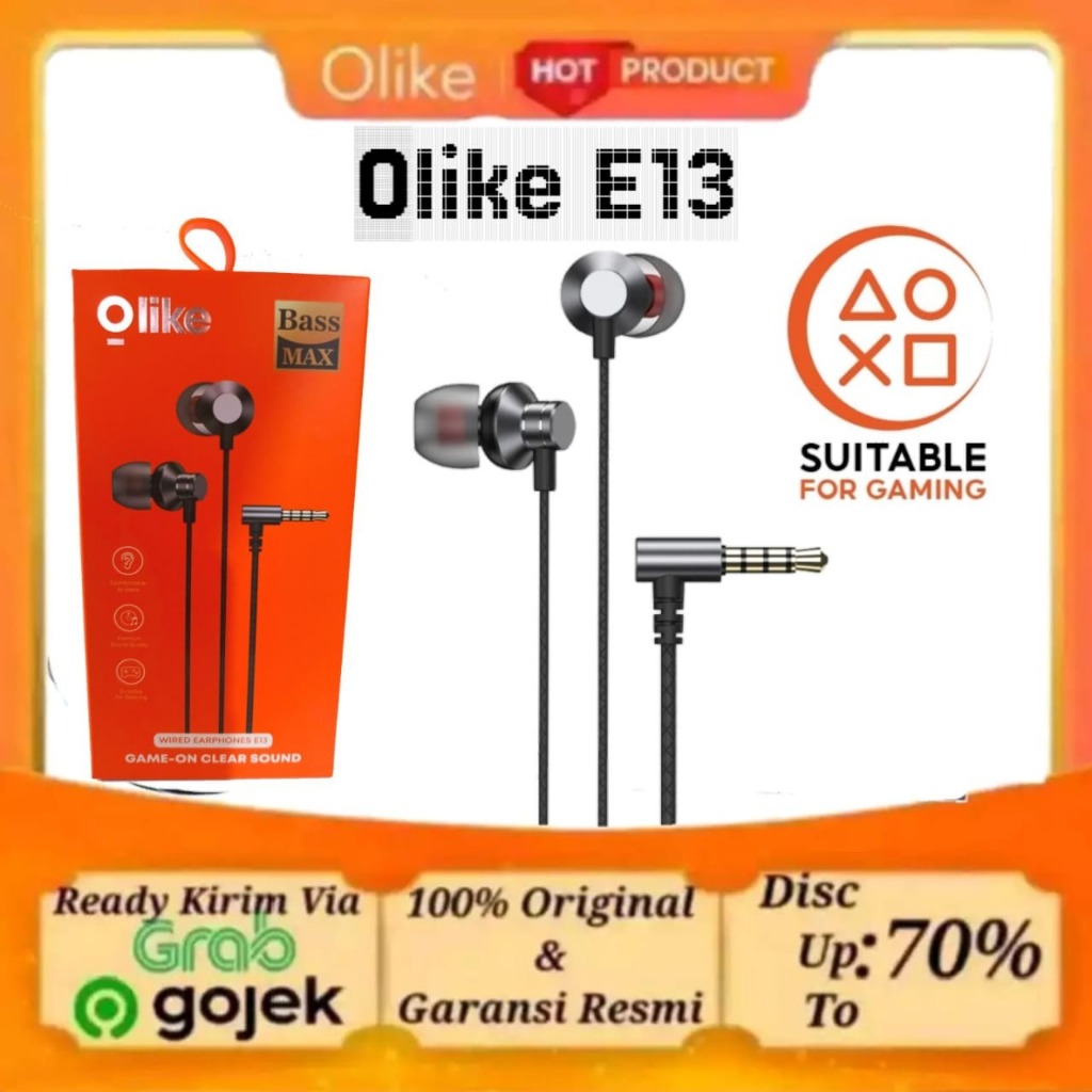 Jual Olike E13 Wired Earphone Game-on Clear Sound Gaming Headset 3,5 mm ...