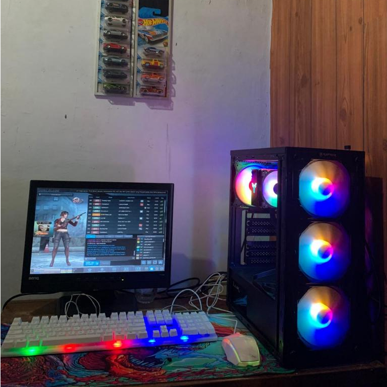 Jual PC Gaming Fullset AMD Ryzen 5 5600G SSD 128GB lengkap LED 24 inc ...