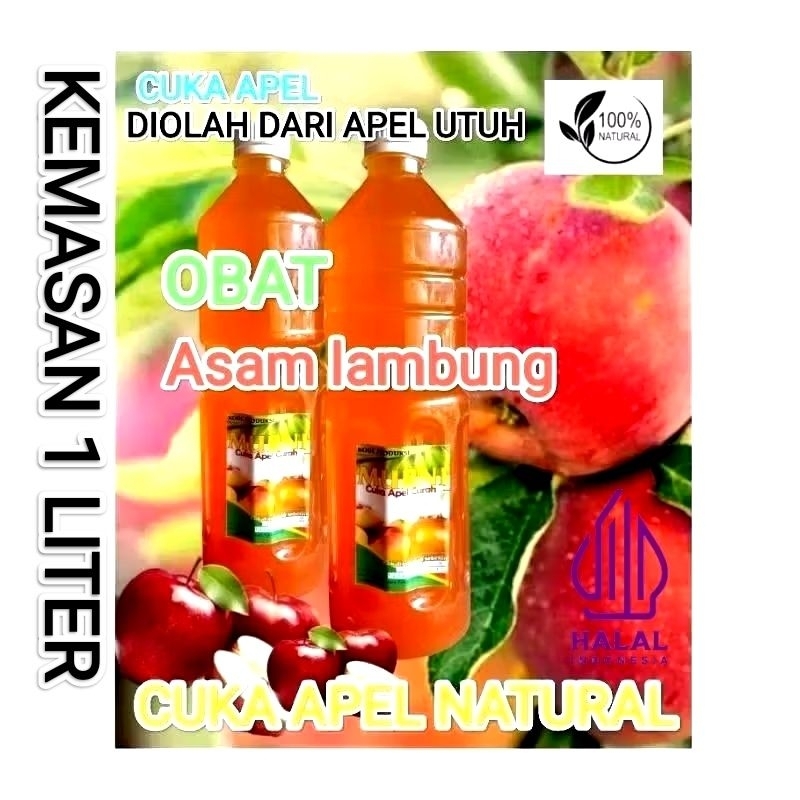Jual CUKA APEL - ORIGINAL - murni,with mother 1000 ml (bersertifikat ...
