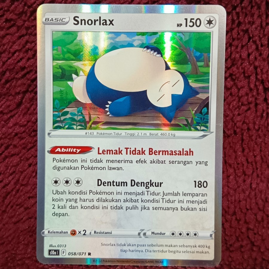 Jual Snorlax Lemak Tidak Bermasalah s10a 058/071 - Pokemon TCG Indonesia | Shopee Indonesia