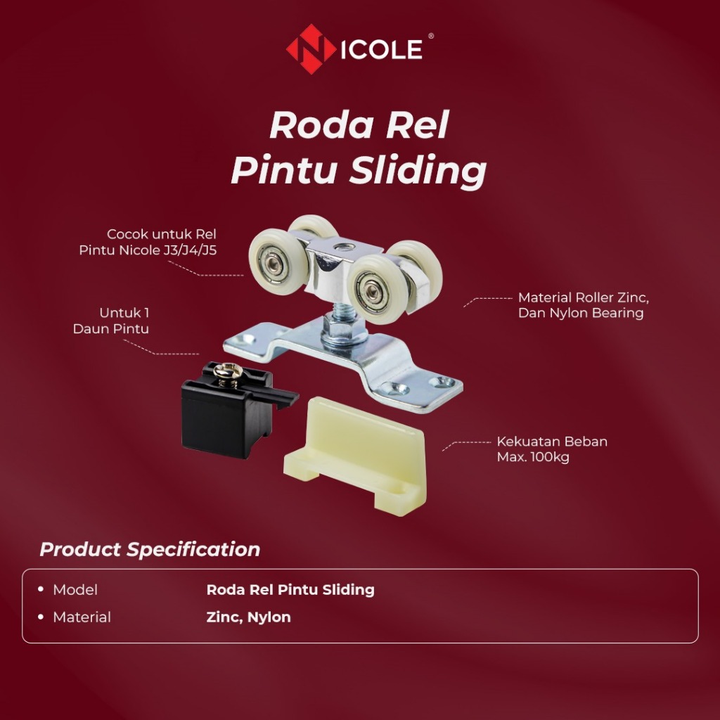 Jual Roda Rel Pintu Sliding Roda Roller Rel Pintu Geser Nicole | Shopee ...
