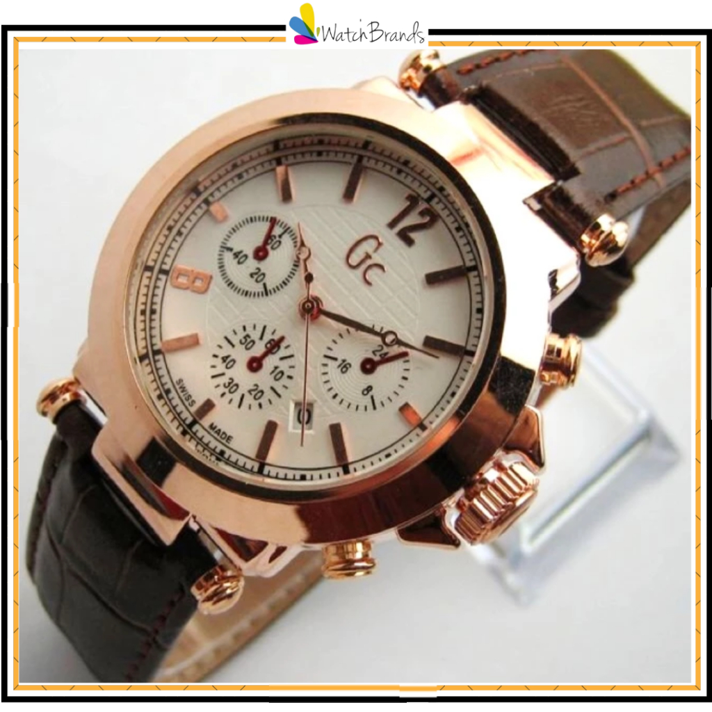 Jual WBS FREE ONGKIR Jam Tangan GC Collection Chrono Kulit RG COKLAT ...