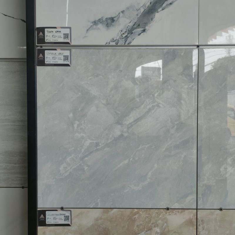 Jual Granite lantai 60x60 motif marmer abu arna vimala grey glossy polished | Shopee Indonesia