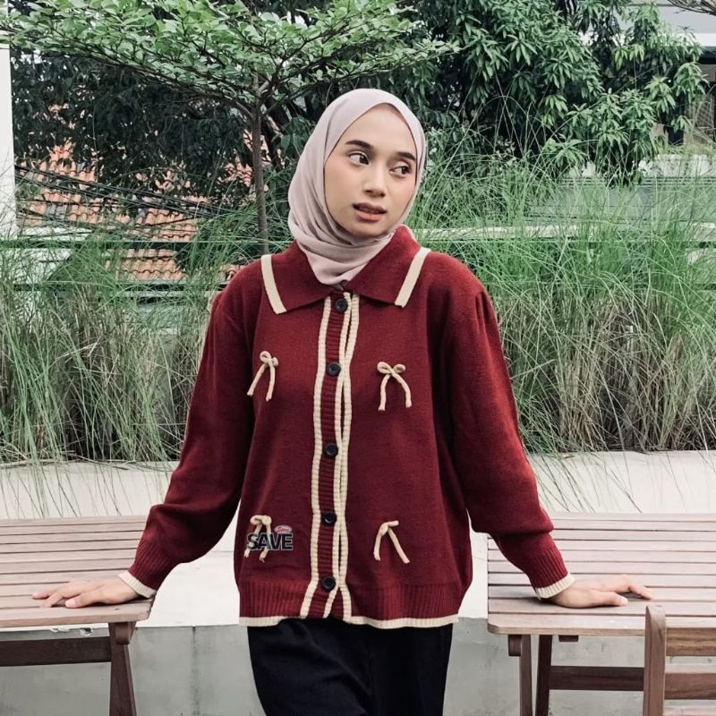 Jual RAHELIA BAJU POLO ATASAN CARDIGAN RAJUT KANCING MOTIF PITA WANITA PREMIUM | Shopee Indonesia