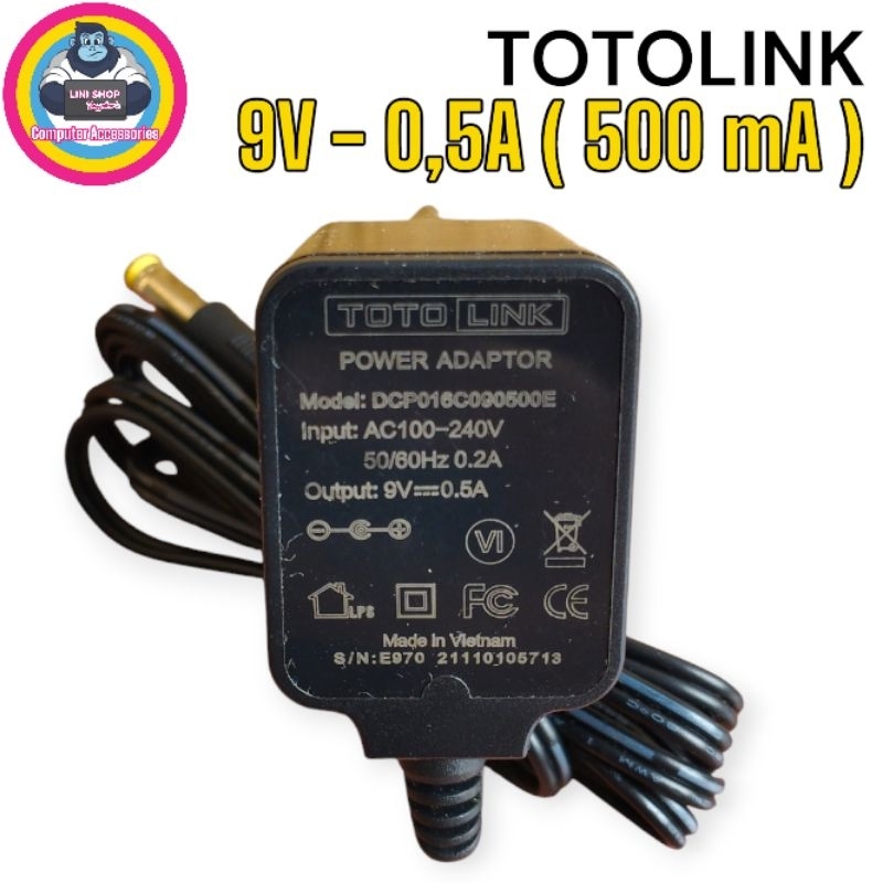 Jual Adaptor Router Wifi Totolink 9V - 0,5A 500mA ori bawaan router ...